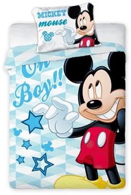 Textylia Bavlněné dětské povlečení do postýlky licenční Disney 100X135cm / 40x60cm Mickey mouse boy modré