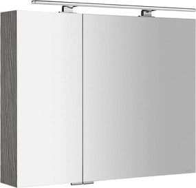 Sapho Mirró - Zrcadlová skříňka s LED osvětlením 90x70x16 cm, 2x dvířka, dub stříbrný MC090-0011