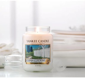 Yankee Candle Svíčka Yankee Candle 623gr - Clean Cotton, bílá barva, sklo, vosk