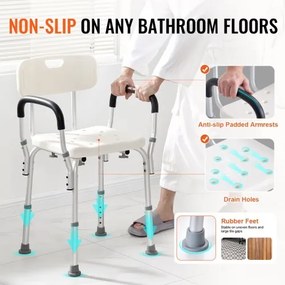 sprchové křeslo, sedátko do sprchy s opěradlem – 402B