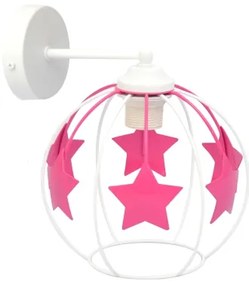 Dětská nástěnná lampa STARS 1xE27/15W/230V růžová/bílá