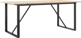 Jídelní stůl s O rámem 180 x 90 x 75 cm borové dřevo a ocel 3282678