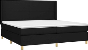 Box spring postel s matrací a LED černá 200x200 cm textil 3138743