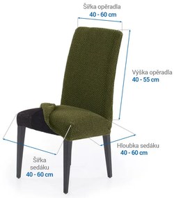 Super strečové potahy NIAGARA zelená židle s opěradlem 2 ks (40 x 40 x 55 cm)