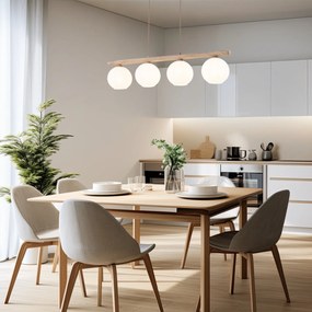 TK Lighting Závěsný lustr Virlo s dekorem dřeva pro žárovku 4x E14 TK11080