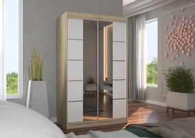 ADRK Furniture Skříň posuvná se zrcadlem GENUA 120