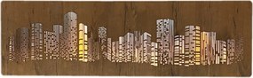 Li-Go "Mrakodrapy" světelný obraz s baterií 125x40cm varianta ovládání: manuál/pohybové čidlo, provedení povrchu: bříza
