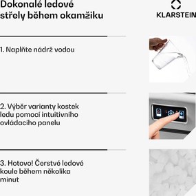Klarstein Metropolitan, výrobník ledu, 12 kg/24 h, digitální displej