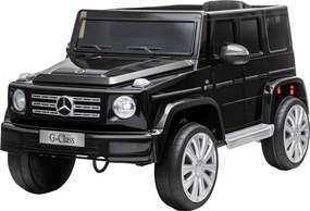HOMCOM Elektrické auto pro děti od 3 let BENZ G500 Off-Road Akumulátorové 12V Vozidlo s dálkovým ovládáním, hudbou, klaksonem, rychlost 3-5 km/h, nosn