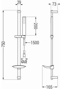 Mexen sprchový set DB00, černá, 785004584-70