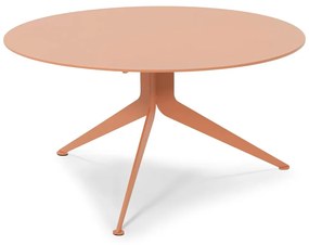 Kovový kulatý konferenční stolek v lososové barvě ø 78 cm Daley – Spinder Design