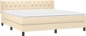 Box spring postel s matrací krémová 160x200 cm textil 3129966