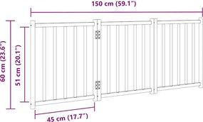 vidaXL Zábrana pro psy skládací 3 panely 150 cm masivní jedle [352276] Barva: Přírodní