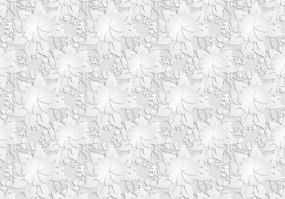 Fototapeta - Stříbrné květy - vzor (152,5x104 cm)