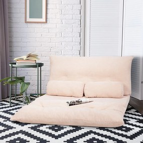 Costway Rozkládací pohovka na podlaze s 2 polštáři a opěradlem 6