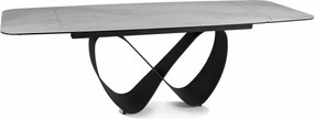 Rozkládací jídelní stůl Infinity 160/240 cm bílý mramor/černý