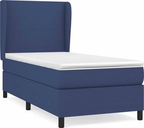 Box spring postel s matrací modrá 90x200 cm textil 3127779