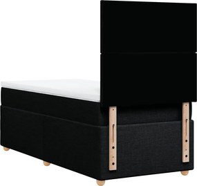 Box spring postel s matrací černá 90x200 cm textil 3291158