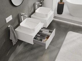 Mexen Rivel, koupelnová skříňka pod umyvadlo 50 cm, 1 zásuvka, drážkovaná, bílá matná, 91A20-05023-1-BF01
