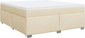 Box spring postel s matrací krémová 180x200 cm textil 3285156