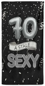 Osuška Stále sexy – černá (věk: 70, Velikost osušky: 70x140cm)