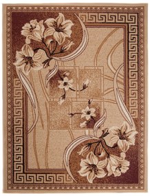 Chemex Moderní koberec Atlas - květiny a obrazce 1 - světle béžový Rozměr koberce: 80x150 cm