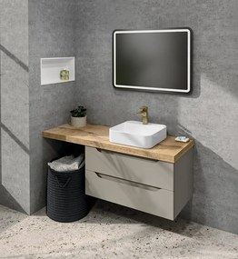 Sapho Sapho, WAVE dvouumyvadlová skříňka 149,7x50x47,8cm, bílá/dub cuneo, WA150-3025