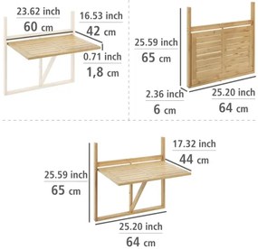 WENKO 69806800 - Stůl WAIKIKI 64x65 cm bílá/hnědá
