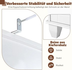 Costway 172 cm koupelnová skříňka úzká koupelnová s 3 otevřenými