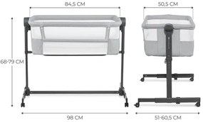 KINDERKRAFT - Dětská postýlka NESTE UP2 světle šedá