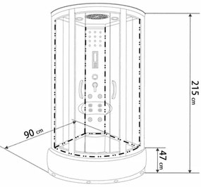 NIKIDO - H Sprchový box 7101  90x90x215