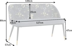 Designová lavice Jalisa 130 cm šedý samet