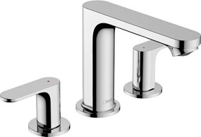 Hansgrohe Rebris S, 3-otvorová umyvadlová baterie 110 s odtokovou soupravou s táhlem, chromová, 72530000