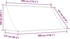 Zatahovací markýza 300 x 150 cm oranžovo-hnědá 145897
