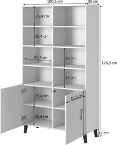 Knihovna PAFOS 100 cm bílá