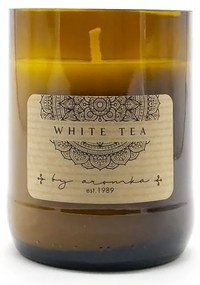 Sójová svíčka v pivní lahvi White tea – s vůní bílého čaje, doba hoření 23 hodin, česká ruční výroba