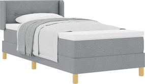 Postel s boxspringem s čelo Světle šedá 190 x 90 cm textil 3341265