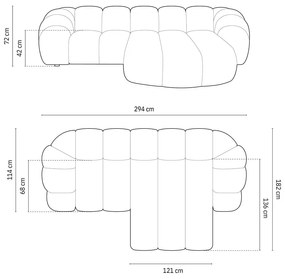 Zelená rohová pohovka (pravý roh) Diana – Micadoni