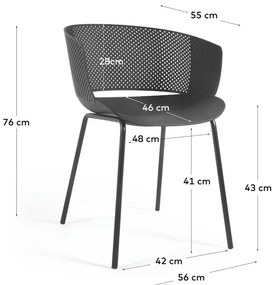 Černé jídelní židle v sadě 4 ks Yeray – Kave Home