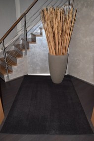 Lano, Kusový koberec Supersoft s bordurou 800 černý, 60x100, černá, chodba / předsíň
