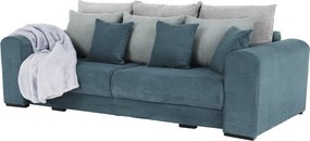 Extra prostorná pohovka, modrá / mentolová / světle šedá, Gilena BIG SOFA