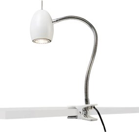 Designová svítidlo s kleštinovou lampou bílé s flexibilním ramenem - Egg