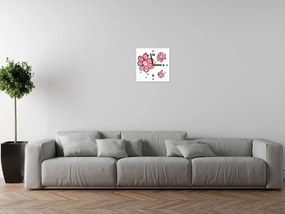 Gario Obraz s hodinami Růžové kvítky Rozměry: 30 x 30 cm