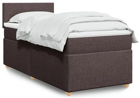 Box spring postel s matrací tmavě hnědá 80x200 cm textil