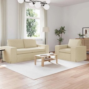 Set pohovek 2 ks Krémová textil 3407549