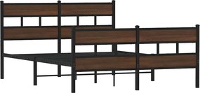 Kovový rám postele bez matrace hnědý dub 160 x 200 cm 3308477