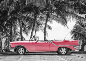 Postershop Fototapeta vliesová: Kuba červené auto - 184x254 cm