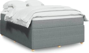 Box spring postel s matrací světle šedá 160 x 200 cm textil 3285581