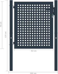 vidaXL Marketos Plotová branka antracitová 102 x 75 cm ocelová