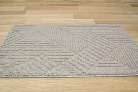 Koupelnový kobereček Cross 1 pásy světle šedý